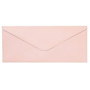 96-Pack #10 Blush Pink Envelopes Bulk with Gummed Seal and V-Flap for Party Invitations, Mailing Business Letters, Checks, Invoices, Baby Showers, Banquets, Weddings (4 1/8 x 9 1/2 in)