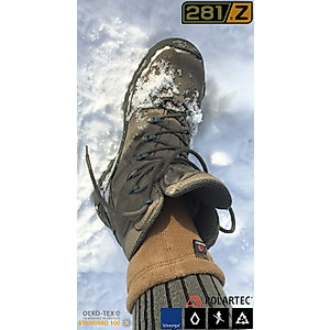 281Z Hiking Warm 6 inch Boot Liner Socks - Military Tactical Outdoor Sport - Polartec Fleece Winter Socks (Small, Coyote Brown)