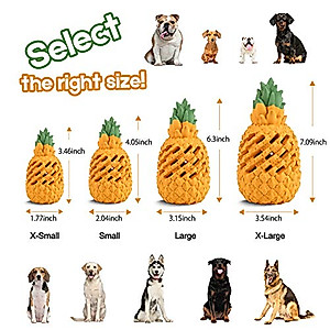 Cullaby Pineapple Dog Chew Toys for Aggressive Chewer - Indestructible Interactive Treat Toys for Large Medium Small Dogs - Fun to Chew (Small)