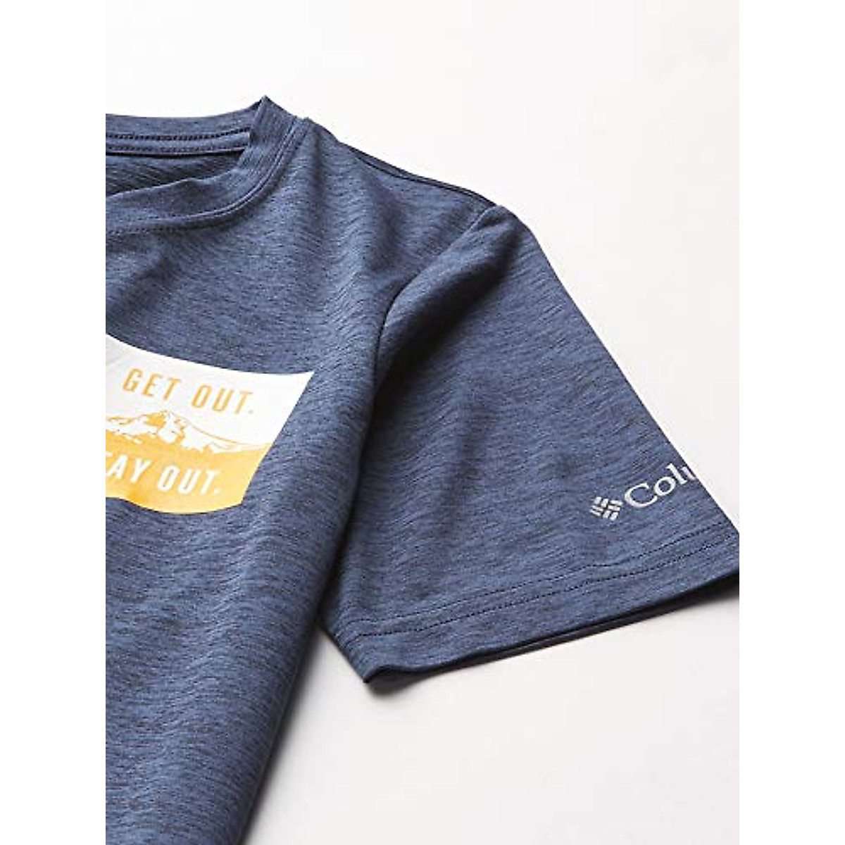 Columbia Youth Boys Ranger Lake Graphic Short Sleeve Tee, Collegiate Navy/Framed Be Outside, Medium