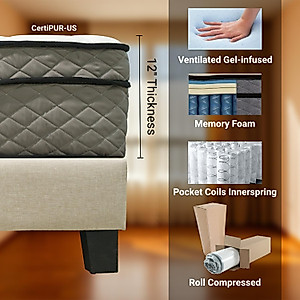 12 Inch Queen size Mattresses , New Memory Foam Hybrid Queen Mattress in a Box, Individual Pocket Spring Breathable Comfortable for Sleep Supportive and Pressure Relief, Medium Firm Mattresses (Queen)