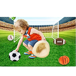 XIZHI 18'Basketball Plush Pillow Fluffy Durable Stuffed Football Throw Pillow Ball Sports,Ball Pillow Soft Durable Sports Toy Sofa Room Decoration Soft Sports Toy Gift (Orange)