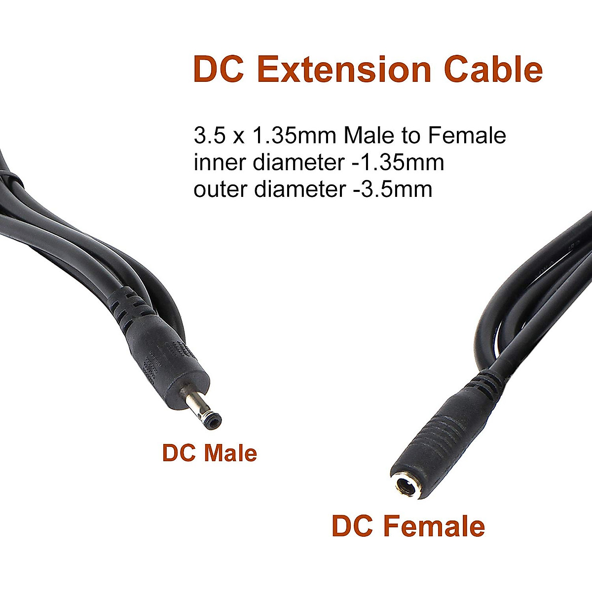 COOLM 10ft DC Power Adapter Extension Cable, 3.5mm x 1.35mm Male to Female Jack DC 5 V 5V Power Adapter Plug Extension Cord for DC Power Adapter/CCTV Security Camera