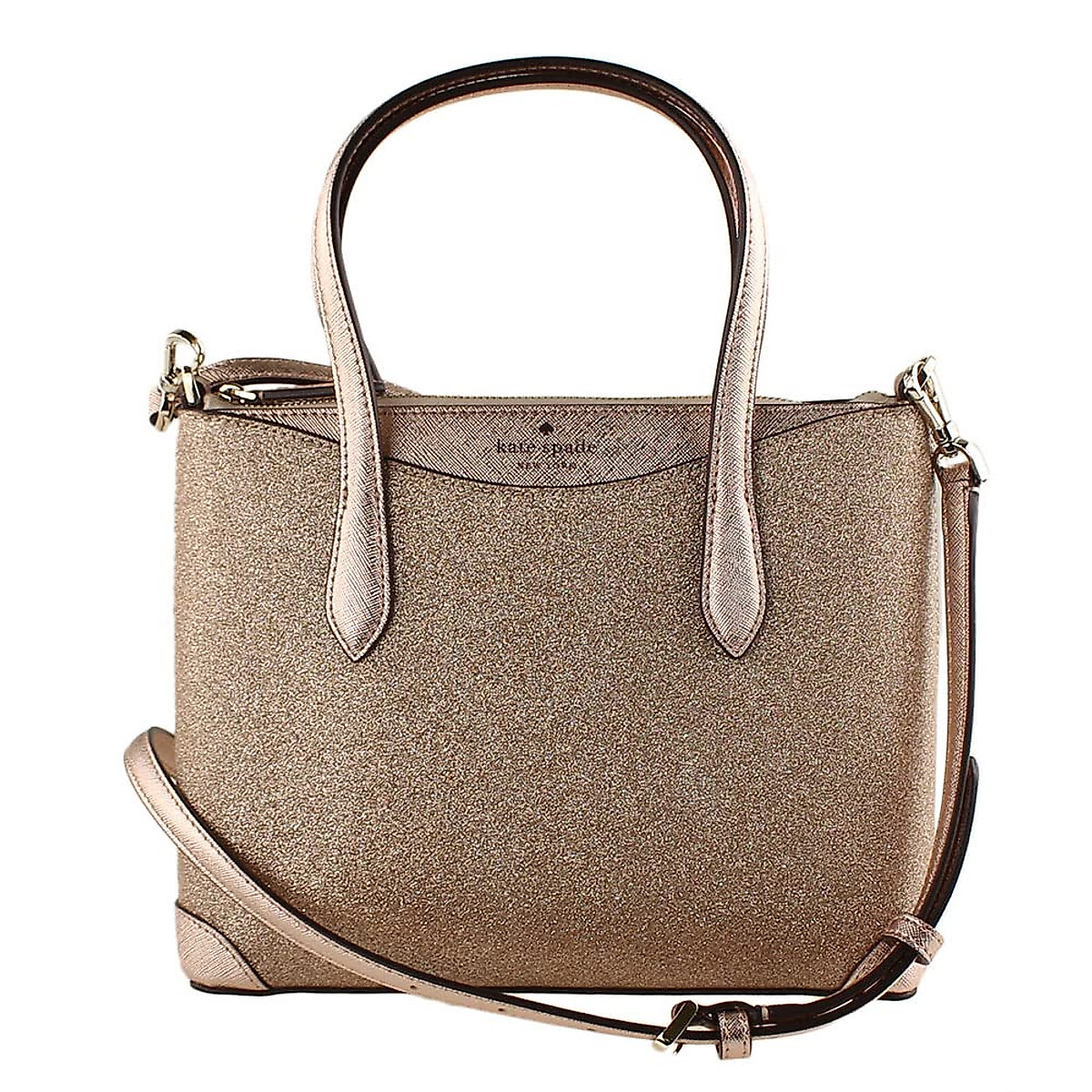 kate spade purse handbag crossbody Shimmy glitter (Rose gold)