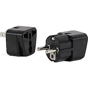 US to Vietnam/South Korea Travel Adapter Plug for USA/Universal to Asia Type E (C/F) & A AC Power Plugs Pack of 2