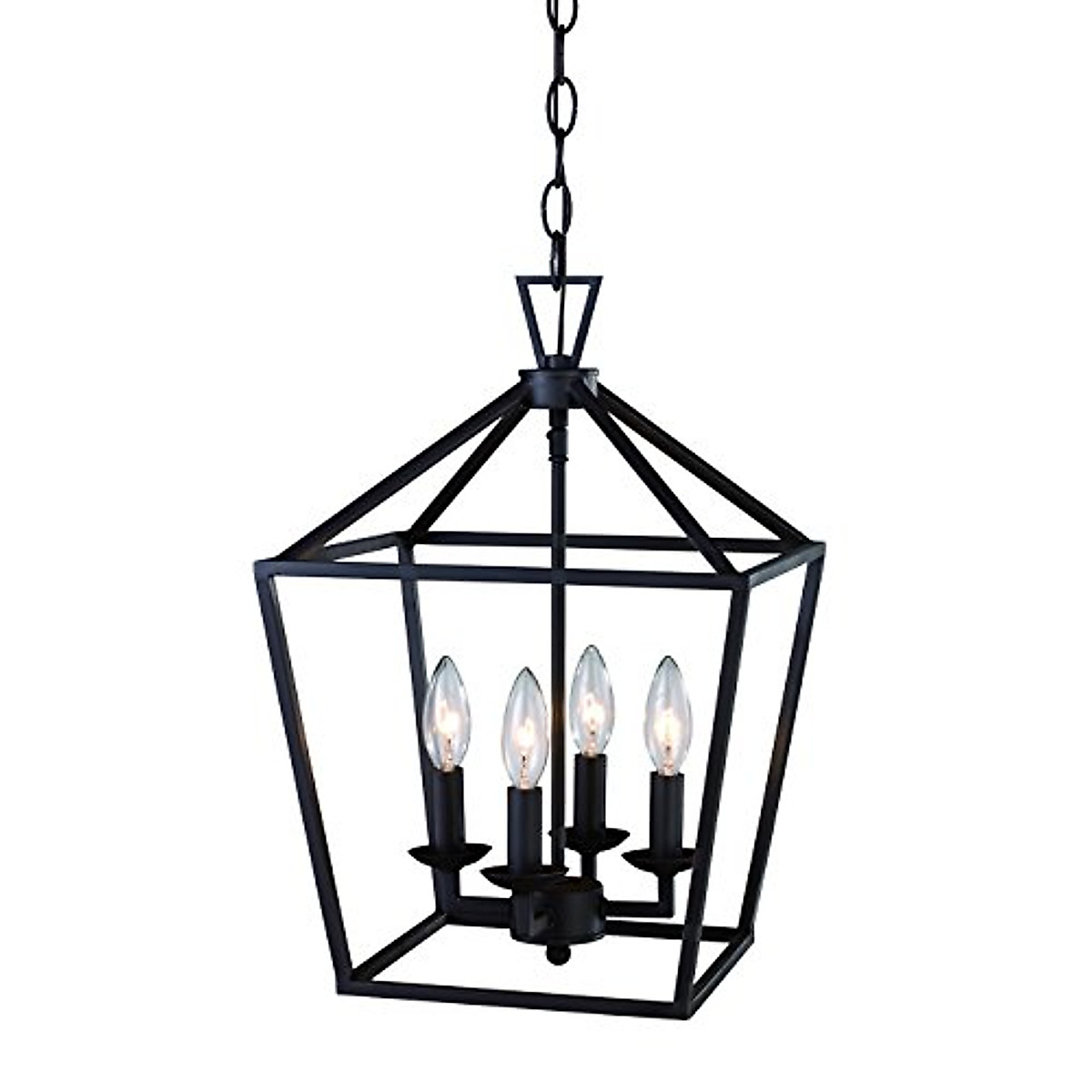 Trans Globe Imports 10264 BK Transitional Four Light Pendant from Lacey Collection Black Finish, 12.00 inches, 12", Black