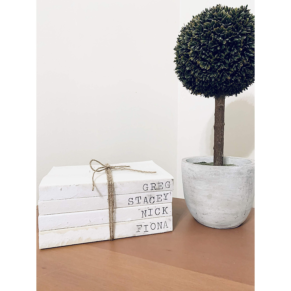 Personalized Stacked Books, Farmhouse Books, Stamped Books, Custom Book Stack, Rustic Home Decor, Stamped Book Set