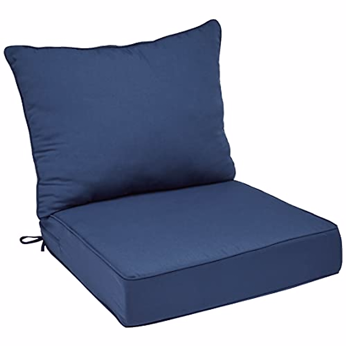 Amazon Basics Deep Seat Outdoor Patio Seat and Back Cushion Set 25 x 25 x 5 inches and 28 x 22 x 5 Inches, Insignia Blue