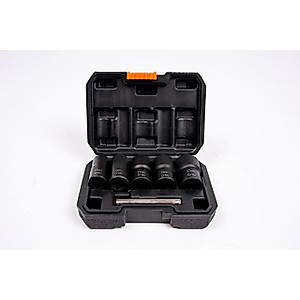 LONKER 6PCS Lug Nut Bolt Extractor Set, Twist Socket Set 1/2" Drive Rounded Bolt & Stripped Lug Nut Remover Socket Tool Kit