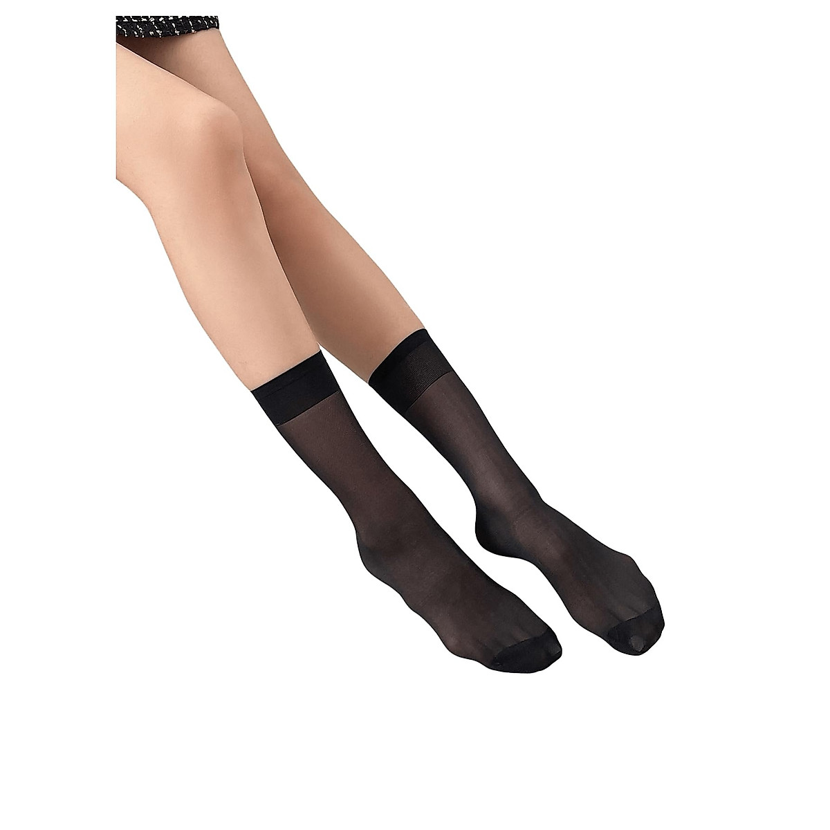 Milumia Women's Mesh Sheer Socks Ankle High Socks Black One Size