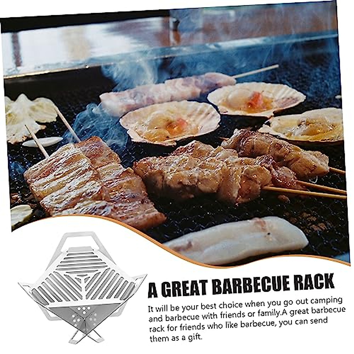 GANAZONO mini grill barbecue cooking stove outdoor barbecue grill picnic stove outdoor kabob grill barbecue rack grilling accessories camping stove picnic supplies Stainless steel charcoal