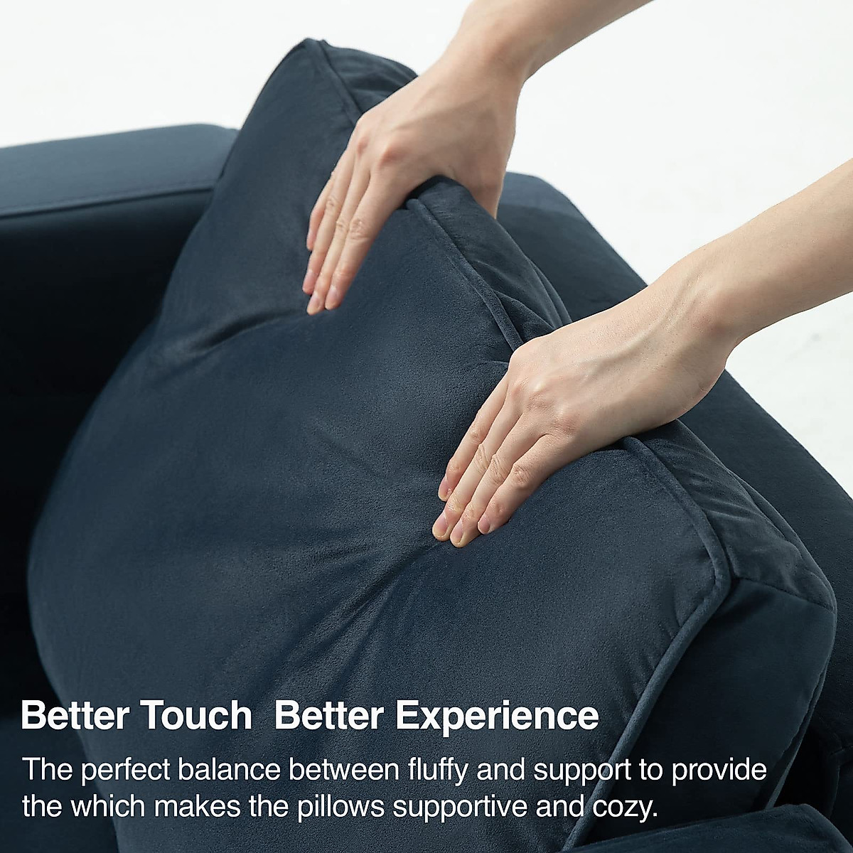 Belffin Velvet Back Cushion for Modular Sofa Rectangle Throw Pillows Soft Back Cushion (Blue)