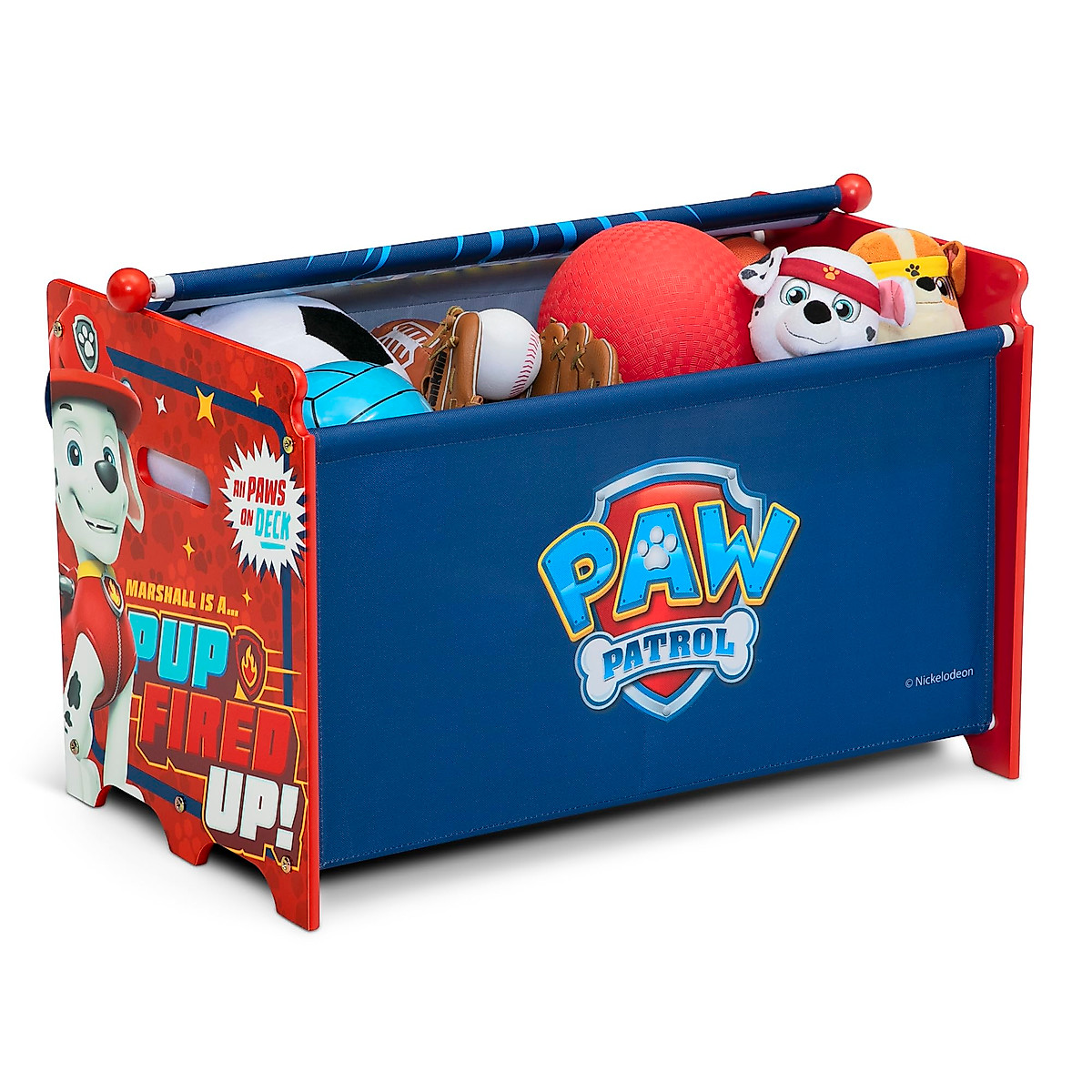 Delta Children PAW Patrol Toy Box Toy Box with Retractable Fabric Top, Blue