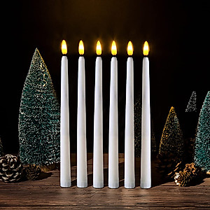 duduta White Flameless Taper Candles with Remote, Flickering Realistic LED Battery Operated Candlesticks Set of 12