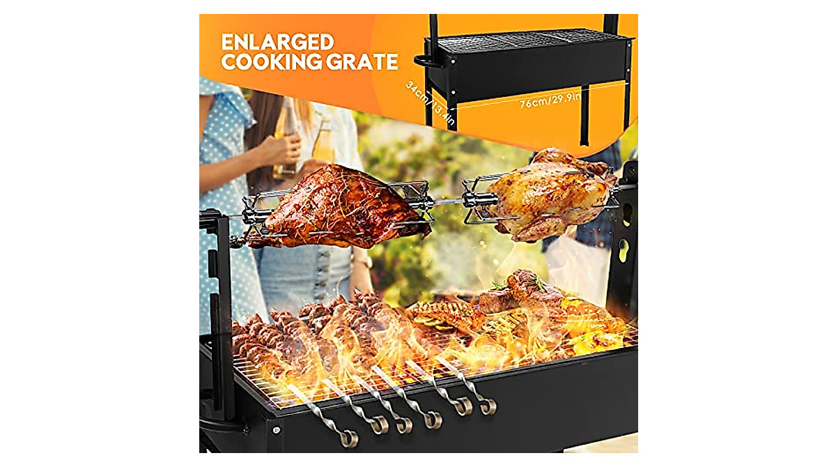 GJCrafts Upgraded Portable Spit Rotisserie Grill