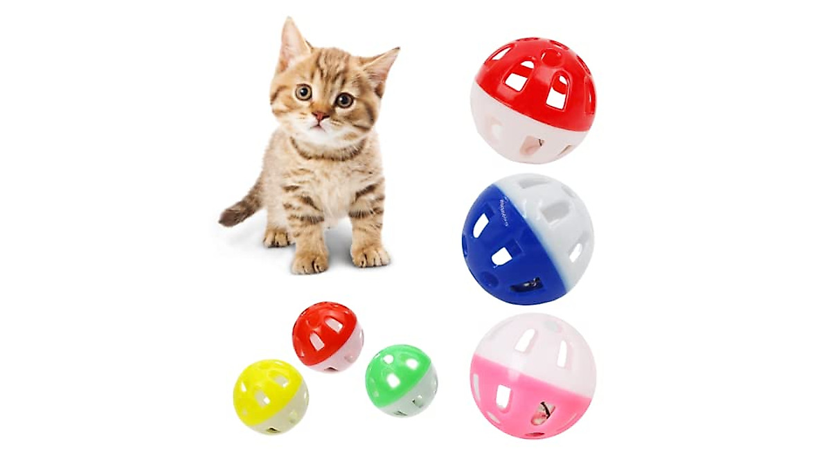 10 PCS Colorful Cat Balls with Bell - Fun for Cats