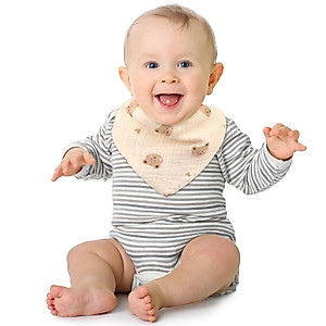 Accmor Muslin Baby Bibs 6 Pack Baby Bandana Drool Bibs 6 layers 100% Cotton Baby Bibs for Teething and Drooling, Drool Bibs for Baby Girls Boys