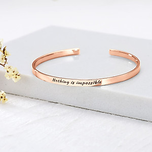 PDTJMTG Personalized Bracelet for Women Sterling Silver Custom Text Bangle Bracelet Gift (Silver, Sterling Silver)