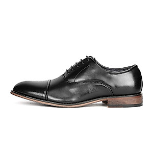 Bruno Marc Men's Black Lace Up Soft Cap-Toe Oxfords Formal Dress Shoes,LOUISWIDE_2,BLACK,11 W US