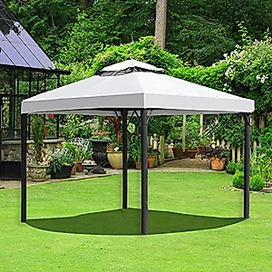 Sunshine Outdoor Replacement Gazebo Canopy Top 10'x10' - Fit for The Gazebo with Slot - Waterproof Canvas Gazebo -Cream(Canopy Top Only)