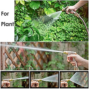 Doset Upgrade Garden Hose Nozzle, 100% Heavy Duty Metal Handheld Water Nozzle High Pressure Pistol Grip Sprayer in 4 Spraying Modes for Hand Watering Plants and Lawn, Car Washing, Patio and Pet