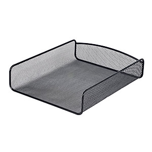 Safco Products Onyx Mesh Single Tray Desktop Organizer 3272BL, Black Powder Coat Finish, Durable Steel Mesh Construction, 11.75 x 9.25 x 2.5"
