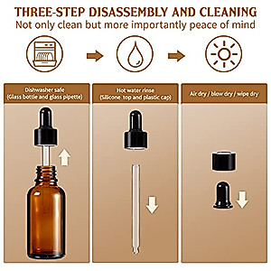 casato 2 Oz Eye Dropper Bottle, 18 Pack 50ML Amber Glass Eye Tincture Bottles with Dropper for Oil, Perfume, and Liquids for Essential Oils, Chemistry Lab Chemicals, Colognes & Perfumes
