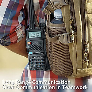 BaoFeng UV-5R Radio 8W Ham Radio Handheld uv5r Dual Band Rechargeable Two Way Radio with Extra 771 Antenna Programming Cable Full Kits，2Pack