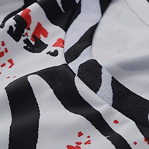 YOMXL T Shirt for Men Zebra Black White Striped Short Sleeve O-Neck Tops Crew Neck Tees