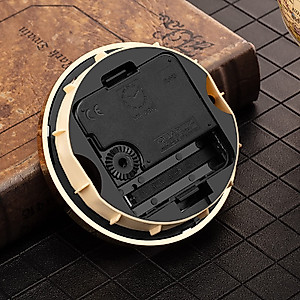 Hicarer 3-1/2 Inch (90 mm) Quartz Clock Fit-up/Insert with Arabic Numeral (Gold)