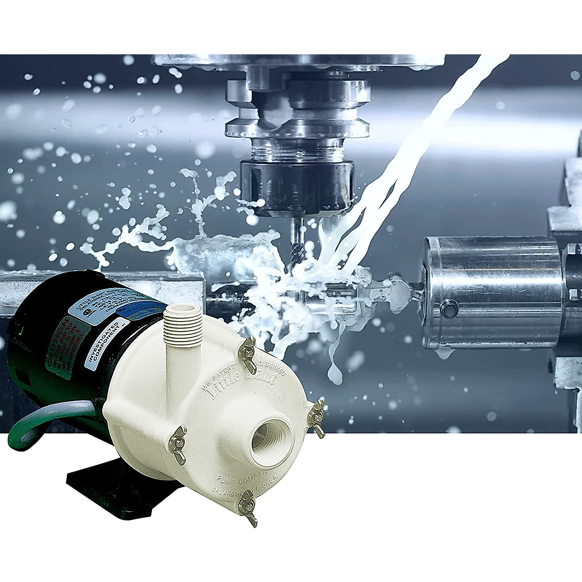 Little Giant 115 Volt, 1/25 HP, 510 GPH 2-MD-SC Non-Submersible Semi-Corrosive Chemical Magnetic Drive Pump, 6-Foot Cord with Plug, Black/White, 580503