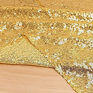 WEMOSI Gold Sequin Backdrop Curtain - 2PCS Glitter 2.5x8FT Gold Sequin Curtains Wedding Party Ceremony Birthday Candy Buffets Photography