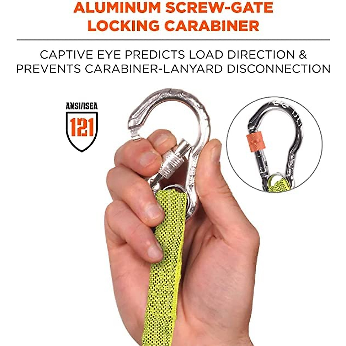 Ergodyne - 19002 Squids 3100 Tool Lanyard with Single Carabiner and Adjustable Loop End, Standard Length, Black