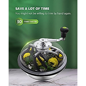 STAYGROW 13 Inch Bud Leaf Bowl Trimmer, 13" Trim Bowl with Clear Visibility Dome and Sharp Stainless Steel Blades, for Twist Spin Cutting Buds, Flowers, Leaves, Hydroponics Plants