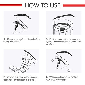 Eyelash Curler, GreenLife® Eyelash Curler with 6 Silicone Refill Pads Professional Makeup Tool Durable Lash Curler Fit Universal Eye Shapes Easily and Safely Get Long-Lasting Curl