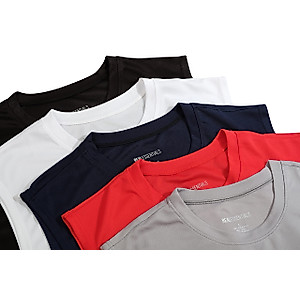 Men's Mesh Tank Top Quick Wicking Jersey Sleeveless Muscle Active Performance Sport Basketball Beach Gym Workout Running Training Fitness Athletic Bodybuilding Undershirt Breathable,Set 5-S