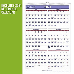 Academic Wall Calendar 2020-2021, AT-A-GLANCE, 15-1/2" x 22-3/4", Large, Wirebound, Plan-A-Month (AY328) ( July 2020 to June 2021)