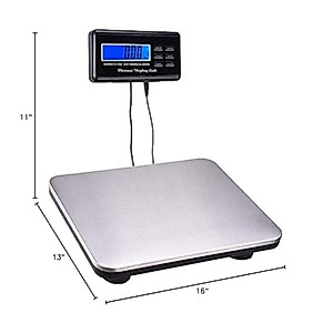 MejorChoy 660lbs Postal Scale LCD Digital Scale Floor Platform Scale 300kg Capacity for Shipping Weighing