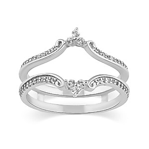 ZKS Designs Created Blue Sapphire and Created White Sapphire Gemstone Bridal Ring-Set For Women - 925 Sterling Silver - Ring Enhancer Band Bridal Set - Gemstone Birthstone Rings for Women (7)