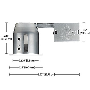 Globe Electric 90663, 4" Flush Round Trim Recessed Lighting Kit Tempered Frosted Glass, White, 3.88" Hole Size