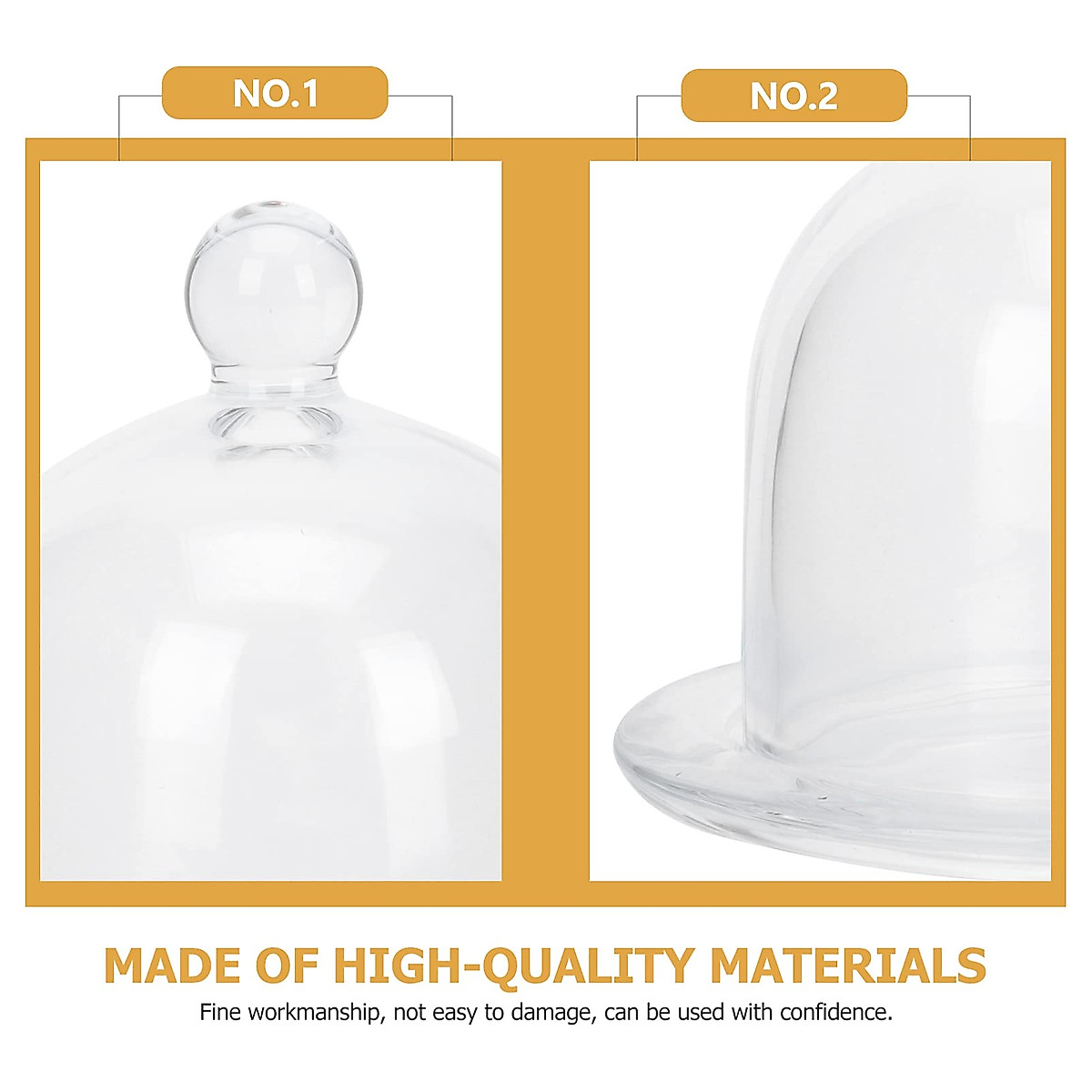 DOITOOL Mini Glass Butter Dish Dome Tray Plate, Multi- Preserving Serving Glass Lemon Keeper, Clear Glass Bell Jar Dome with Plate for Cream Cheese Cake, Salad Foods Wedding Party Home