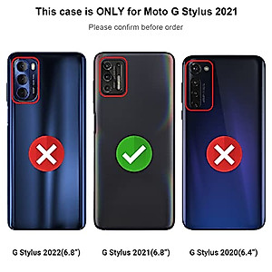 Jiunai for Moto G Stylus 2021 Case, 3-Piece Heavy Duty Shockproof Tough Hybrid Dual Layer Rubber Drop Protection Armor Soft Bumper Rugged Matte Phone Cover Case compatible with Moto G Stylus 2021 Blue