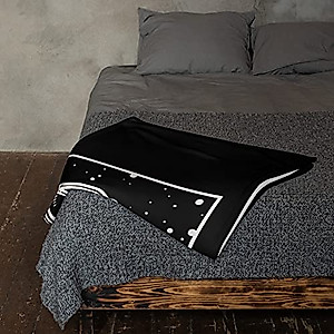 The Hermit Tarot Card Throw Blanket - Grim Reaper Gothic Halloween Home Decor (Black & White) (60" x 50")