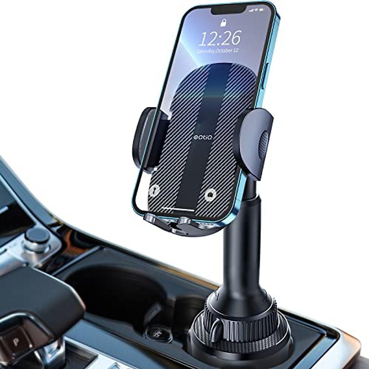 OQTIQ Cup Holder Phone Mount for Car No Shaking Cup Phone Holder for Car Sturdy & Adjustable Cell Phone Holder Mount for Truck, SUV Quick Extension Long Arm for iPhone, Samsung, Nokia, LG, Smartphones
