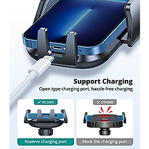 VICSEED 𝗠𝗶𝗹𝗶𝘁𝗮𝗿𝘆-𝗚𝗿𝗮𝗱𝗲 𝗦𝘁𝘂𝗿𝗱𝘆 Phone Mount for Car, 𝗨𝗽𝗴𝗿𝗮𝗱𝗲𝗱 𝗔𝗻𝘁𝗶 𝗦𝗵𝗮𝗸𝗲 CD Slot & Air Vent Thick Case Friendly Car Phone Holder Mount Fit for iPhone 14 13 All Phones