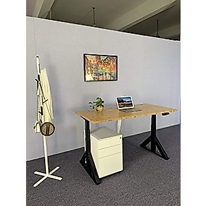VWINDESK 60Inch Natural Bamboo Desk Table Top Only, Matching with Electric Adjustable Standing Desk Frame, Durable, Sustainable with 80mm Grommet Holes(30" x 60" x 1") Round Angle