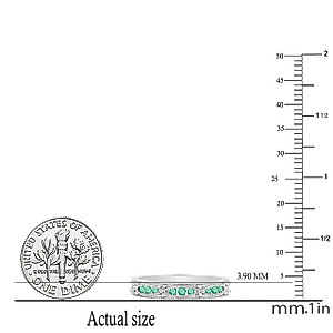 Dazzlingrock Collection Round Emerald in Marquise Shaped Milgrain Edge with White Diamond Accents Stackable Wedding Band for Women | 10K White Gold, Size 9.5