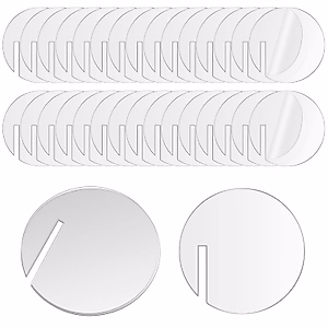 Amyhill 30 Pcs Acrylic Circle Drink Tags Round Party Drink Tag Circle Drink Markers Blank Acrylic Tag Rim of Glass, Wine Glass Disc for Baby Shower Wedding Engagement Birthday Party Decoration(Clear)