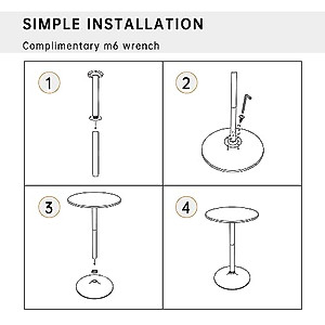 Round Bar Table 40" Height Modern Pub Table with Solid Top and Sturdy Metal Base, High Top Table for Kitchen, Dining Room, Bistro, Cocktail, Black