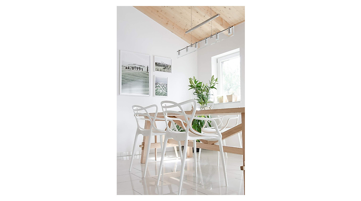 Stylish White Stackable Designer Chairs - Set of 4